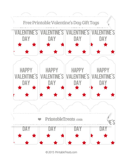 Free Lava Red Star Pattern Valentine’s Day Gift Tags — Printable Treats.com