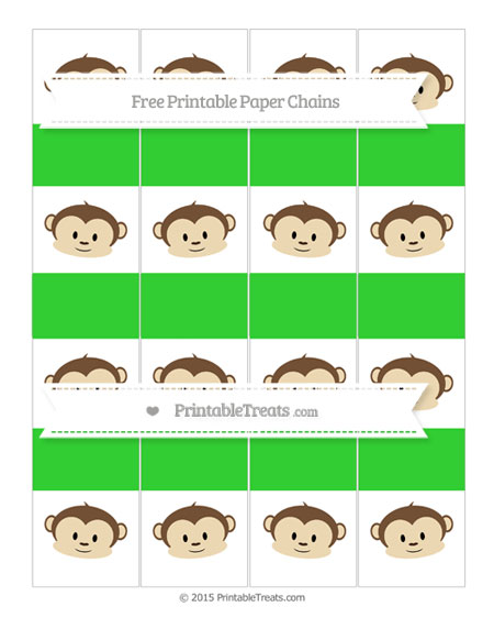 Lime Green Boy Monkey Paper Chains — Printable Treats.com