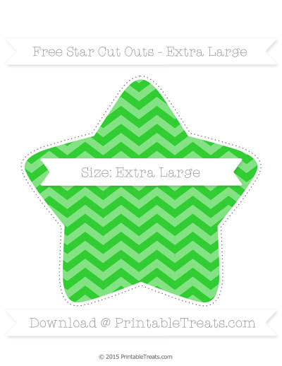 Lime Green Chevron Extra Large Star Cut Outs — Printable Treats.com