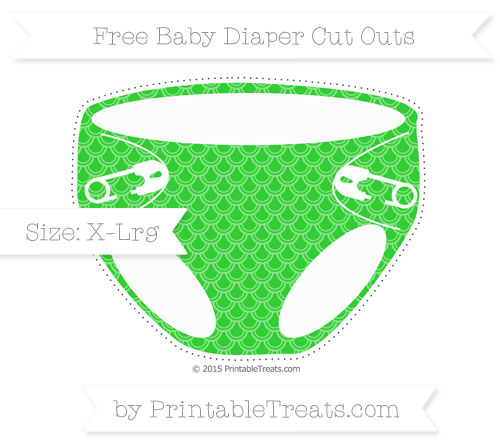 Lime Green Fish Scale Pattern Extra Large Baby Diaper Cut Outs ...