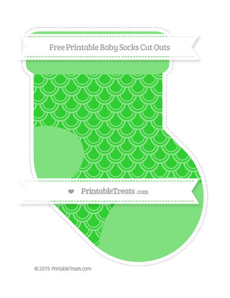 Lime Green Fish Scale Pattern Extra Large Baby Socks Cut Outs ...