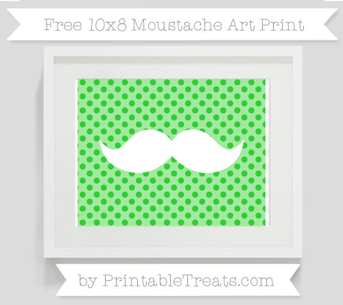 Lime Green Polka Dot 10×8 Moustache Art Print — Printable Treats.com