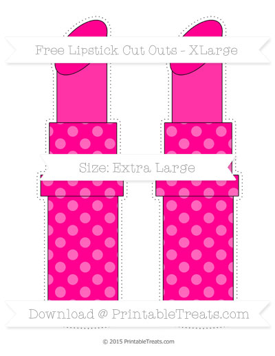 Magenta Dotted Pattern Extra Large Lipstick Cut Outs — Printable Treats.com