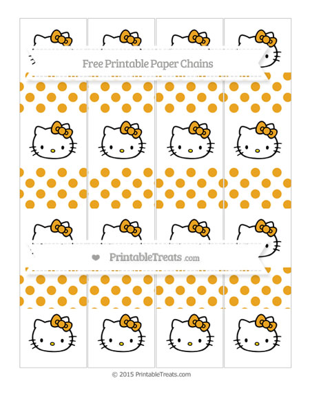 Free Marigold Dotted Pattern Hello Kitty Paper Chains — Printable ...
