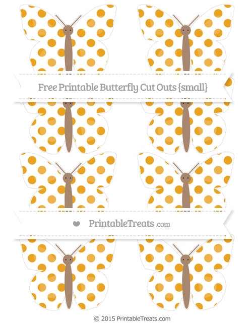 Free Marigold Dotted Pattern Small Butterfly Cut Outs — Printable ...