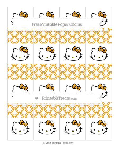 Free Marigold Fish Scale Pattern Hello Kitty Paper Chains — Printable ...