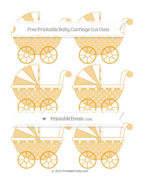 Marigold Star Pattern Small Baby Carriage Cut Outs — Printable Treats.com
