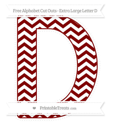 Free Maroon Chevron Extra Large Capital Letter D Cut Outs — Printable ...