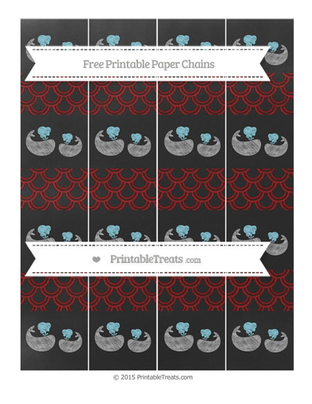Maroon Fish Scale Pattern Chalk Style Baby Whale Paper Chains ...