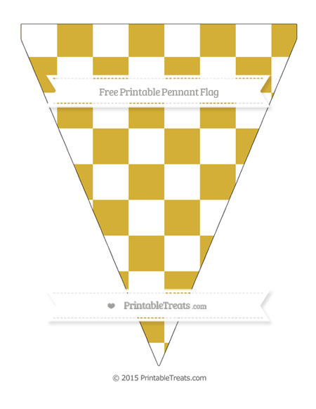 Free Metallic Gold Checker Pattern Simple Pennant Flag — Printable ...