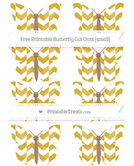 Free Metallic Gold Herringbone Pattern Small Smiley Butterfly Cut Outs ...