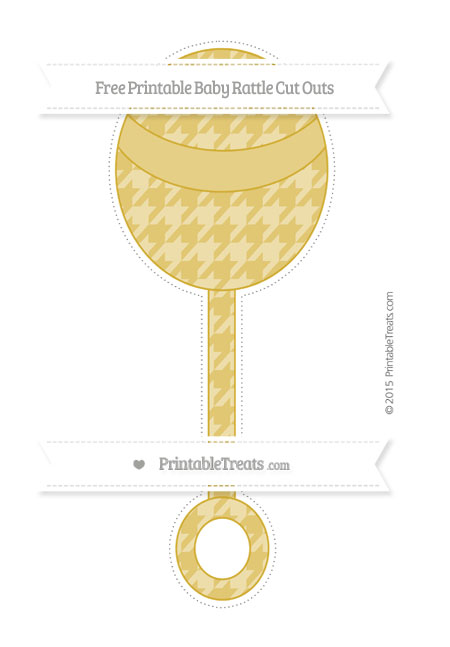 Metallic Gold Houndstooth Pattern Extra Large Baby Rattle Cut Outs ...