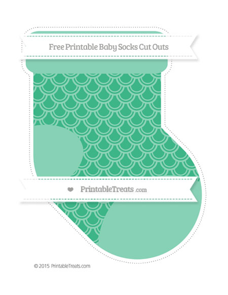 Mint Green Fish Scale Pattern Extra Large Baby Socks Cut Outs ...