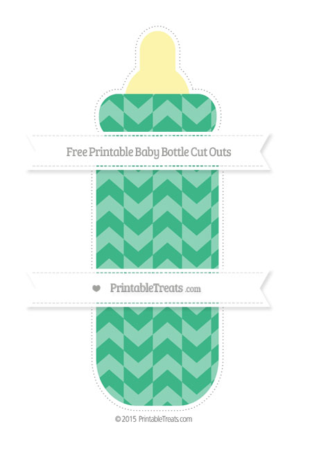 Mint Green Herringbone Pattern Extra Large Baby Bottle Cut Outs ...