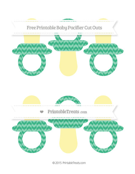 Mint Green Herringbone Pattern Small Baby Pacifier Cut Outs — Printable ...