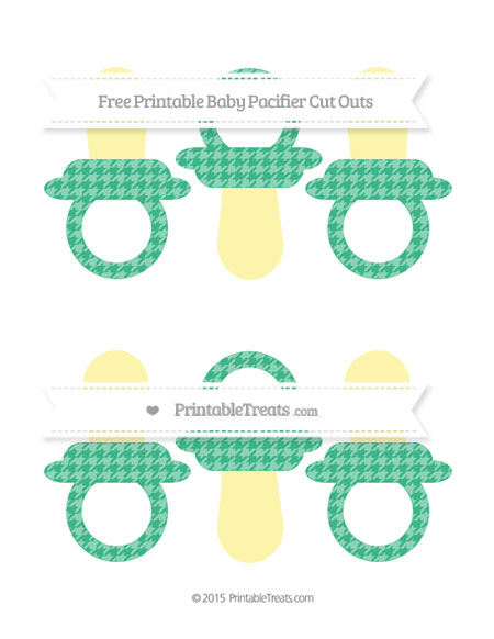 Mint Green Houndstooth Pattern Small Baby Pacifier Cut Outs — Printable ...