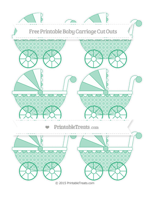 Mint Green Quatrefoil Pattern Small Baby Carriage Cut Outs — Printable ...