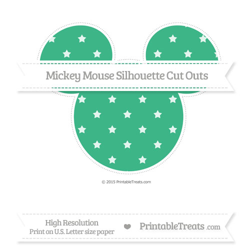 Mint Green Star Pattern Extra Large Mickey Mouse Silhouette Cut Outs ...