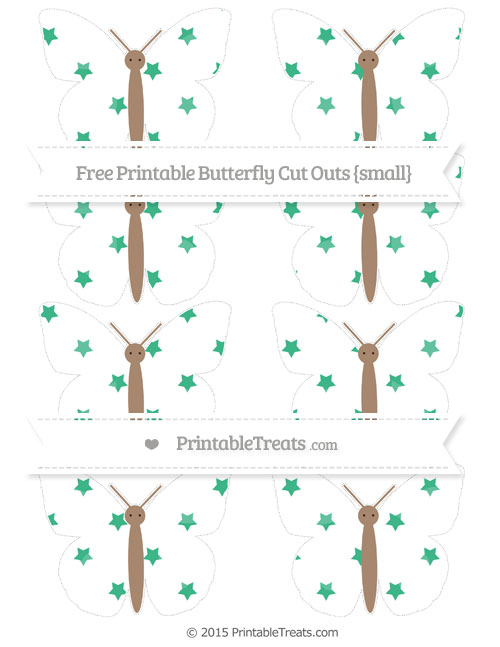 Free Mint Green Star Pattern Small Butterfly Cut Outs — Printable ...
