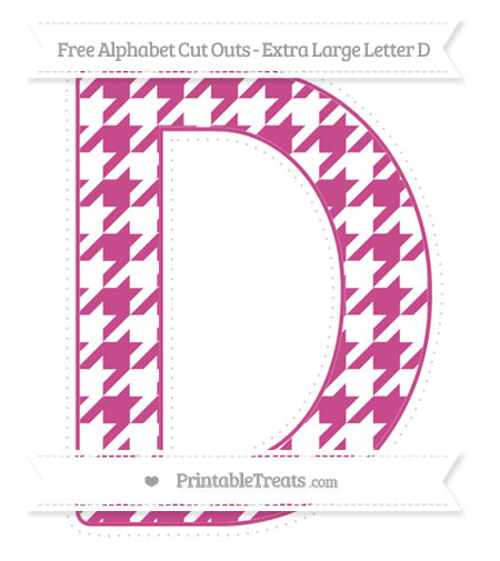 Free Mulberry Purple Houndstooth Pattern Extra Large Capital Letter D ...