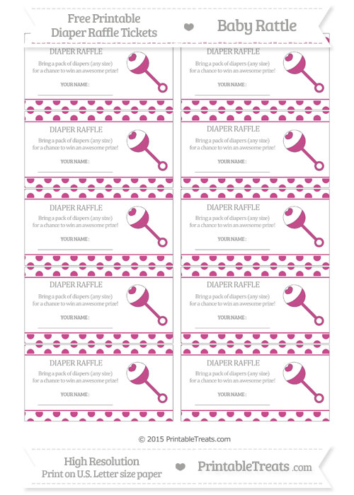 Free Mulberry Purple Polka Dot Baby Rattle Diaper Raffle Tickets ...