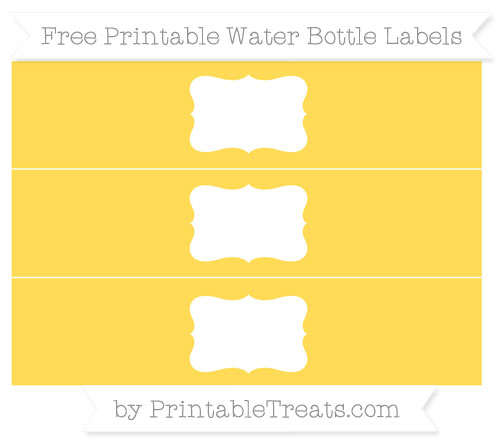 Mustard Yellow DIY Water Bottle Labels — Printable Treats.com