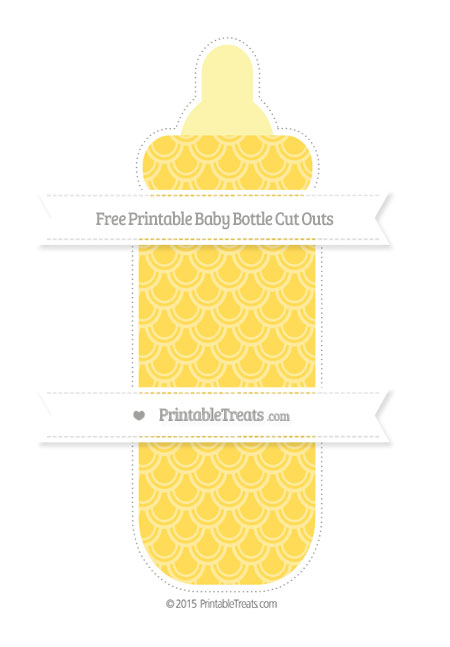Mustard Yellow Fish Scale Pattern Extra Large Baby Bottle Cut Outs ...