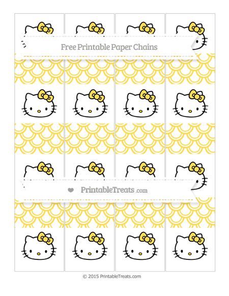 Free Mustard Yellow Fish Scale Pattern Hello Kitty Paper Chains ...