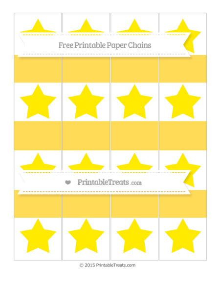 Mustard Yellow Star Paper Chains — Printable Treats.com