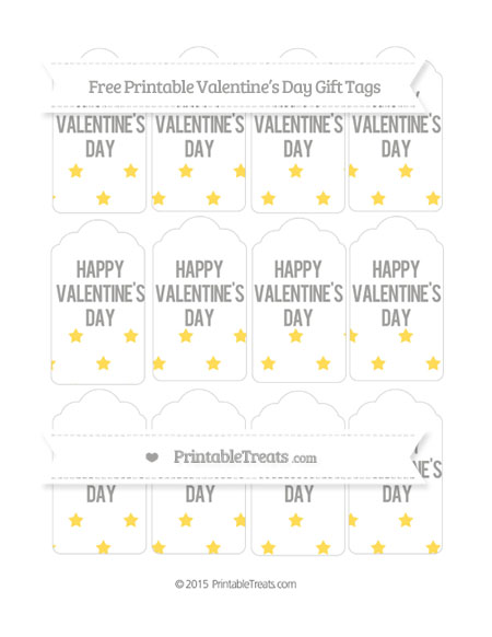 Free Mustard Yellow Star Pattern Valentine’s Day Gift Tags — Printable ...