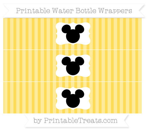 Free Mustard Yellow Striped Mickey Mouse Water Bottle Wrappers ...