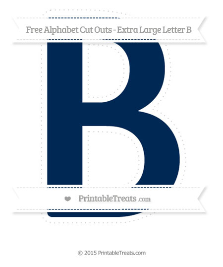 Free Navy Blue Extra Large Capital Letter B Cut Outs — Printable Treats.com