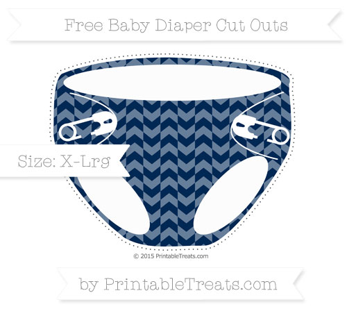 Navy Blue Herringbone Pattern Extra Large Baby Diaper Cut Outs ...