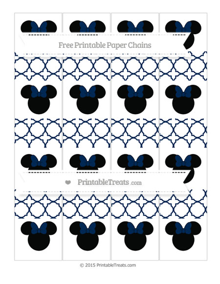 Free Navy Blue Quatrefoil Pattern Minnie Mouse Paper Chains — Printable ...