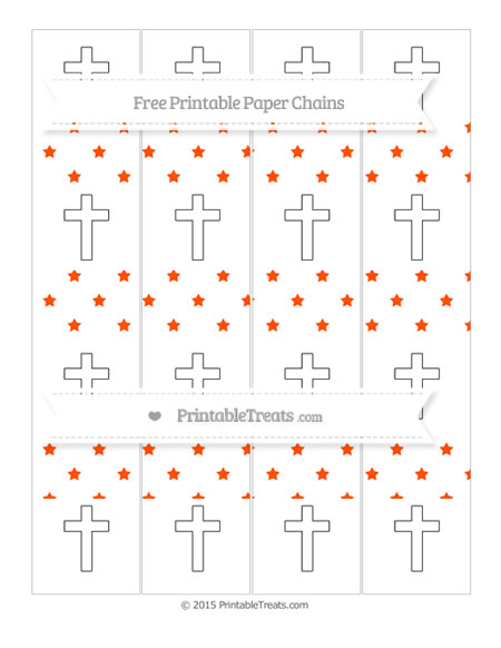 Free Orange Star Pattern Cross Paper Chains — Printable Treats.com