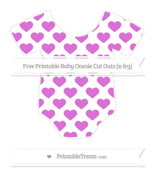 Free Orchid Heart Pattern Extra Large Baby Onesie Cut Outs — Printable Treats.com