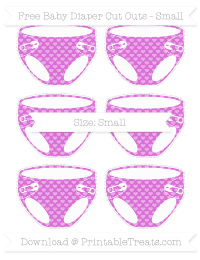 Orchid Heart Pattern Small Baby Diaper Cut Outs — Printable Treats.com