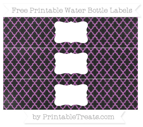 Orchid Moroccan Tile Chalk Style DIY Water Bottle Labels — Printable ...