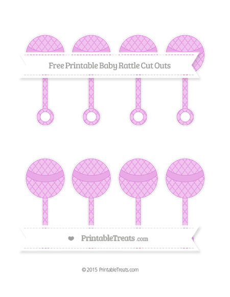 Orchid Moroccan Tile Small Baby Rattle Cut Outs — Printable Treats.com