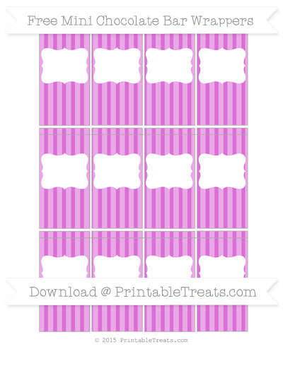 Orchid Thin Striped Pattern DIY Mini Chocolate Bar Wrappers — Printable ...