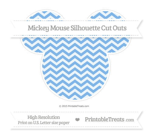 Pastel Blue Chevron Extra Large Mickey Mouse Silhouette Cut Outs ...