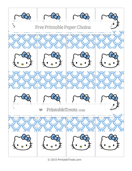 Free Pastel Blue Fish Scale Pattern Hello Kitty Paper Chains ...