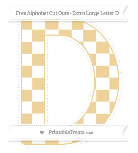 Free Pastel Bright Orange Checker Pattern Extra Large Capital Letter D ...
