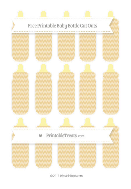 Pastel Bright Orange Herringbone Pattern Small Baby Bottle Cut Outs ...