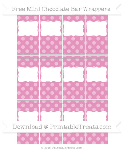 Pastel Bubblegum Pink Dotted Pattern DIY Mini Chocolate Bar Wrappers ...
