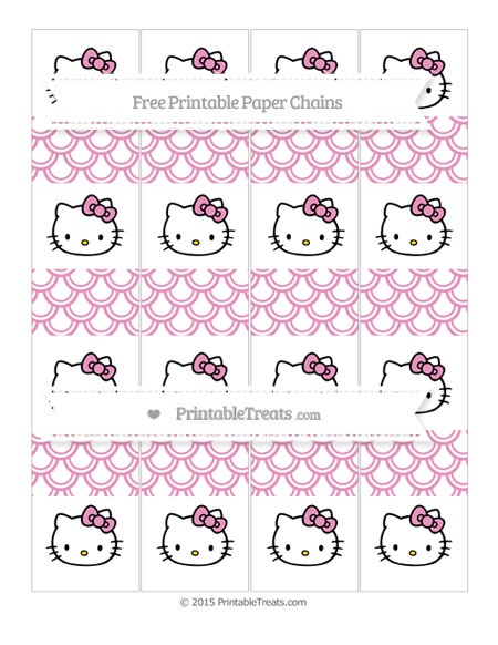 Free Pastel Bubblegum Pink Fish Scale Pattern Hello Kitty Paper Chains ...