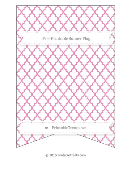 Free Pastel Bubblegum Pink Moroccan Tile Simple Banner Flag — Printable ...