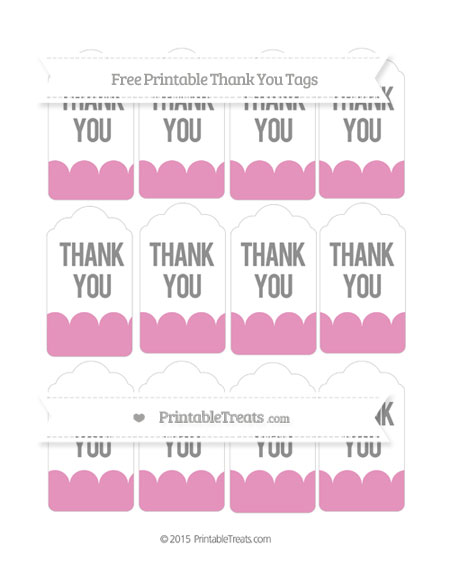 Free Pastel Bubblegum Pink Thank You Tags — Printable Treats.com