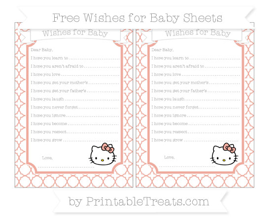 Pastel Coral Quatrefoil Pattern Hello Kitty Wishes for Baby Sheets ...