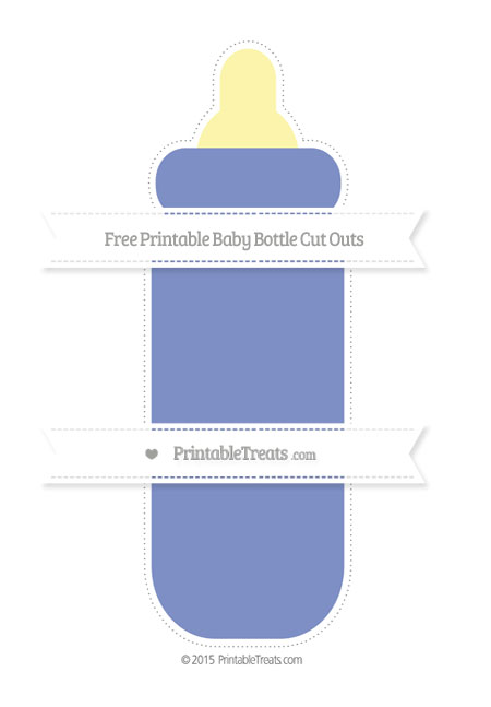 Pastel Dark Blue Extra Large Baby Bottle Cut Outs — Printable Treats.com